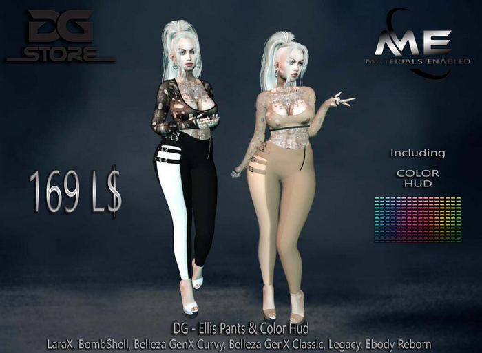 Second Life Marketplace - DG - Ellis Pants & Color Hud - DEMO - DEMO